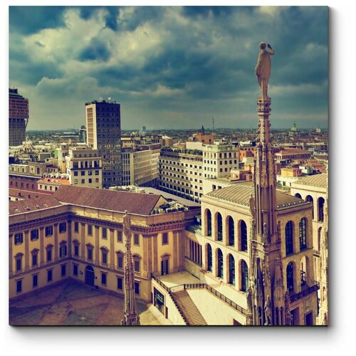 Модульная картина Захватывающая панорама с крыши Миланского Собора 70x70