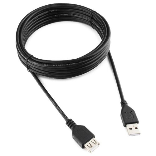 Кабель-удлинитель Cablexpert USB2.0 Pro, AM/AF, 4.5м, экран, черный, пакет CCP-USB2-AMAF-15C 16206432