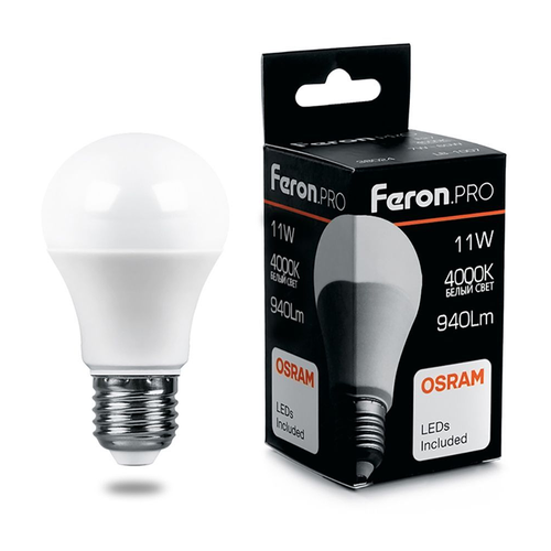 Лампа светодиодная LED 11вт Е27 белый Feron.PRO | код 38030 | FERON ( 1шт )