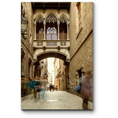 Модульная картина Узкая мощеная улочка Барселоны20x30