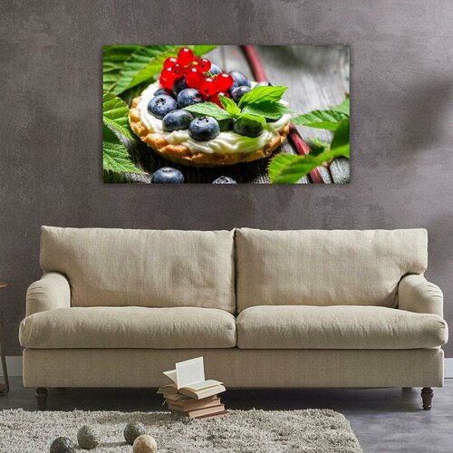 Картина на холсте 60x110 LinxOne "Small forest cupcake with" интерьерная для дома / на стену / на кухню / с подрамником