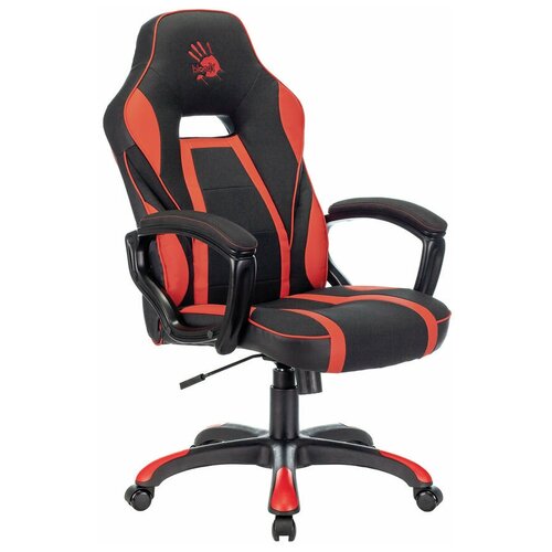 Кресло игровое A4TECH Bloody GC-250, на колесиках, искусственная кожа/ткань, черный/красный/красный