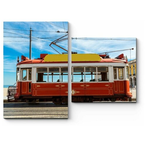 Модульная картина Старинный трамвай в центре Лиссабона70x53