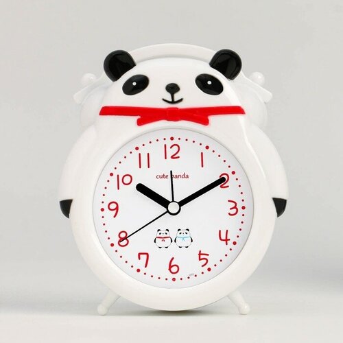 Часы - будильник настольные "Милая панда" детские, дискретный ход, 16 х 13 см, АА