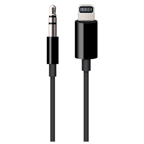 Переходник/адаптер Apple Lightning (M) - mini jack 3.5 mm (M), 1.2 м, черный