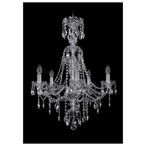 Люстра Bohemia Ivele Crystal 1415 1415/5/200/XL-76/Ni, E14, 200 Вт, кол-во ламп: 5 шт., цвет: бесцветный