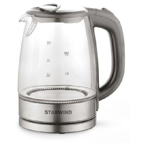 Чайник электрический StarWind SKG2315 2200 Вт серебристый серый 1.7 л металл/стекло