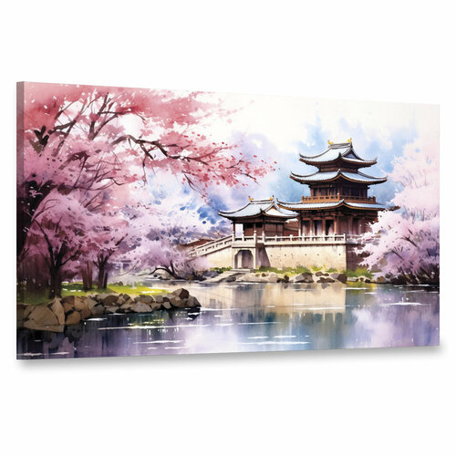 Интерьерная картина 100х60 "Традиционные храмы и святилища Японии"