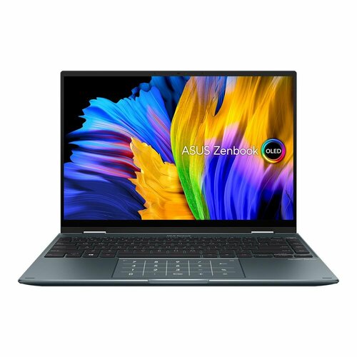 ASUS Ноутбук ASUS Zenbook 14 Flip UP5401ZA-KN012W Intel® Core i5-12500H/8GB/SSD512GB/14"/2.8K (2880x1800)/OLED)/Touch/90Hz/Win11/Pine Grey (90NB0XL1-M002C0) UP5401Z