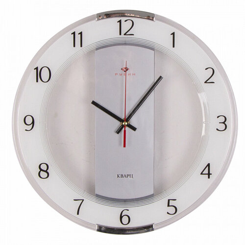 Часы настенные Рубин круг со вставками d 34 см, корпус прозрачный "Классика" (3327-003)