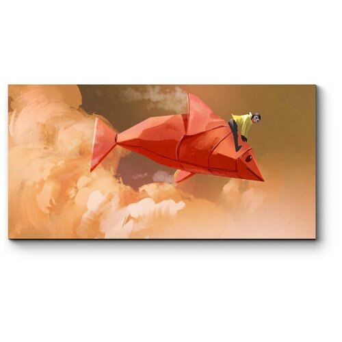 Модульная картина Летящая сквозь облака 180x90