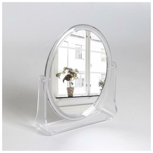 Зеркало настольное, двустороннее, зеркальная поверхность 11,5 × 14,5 см, цвет прозрачный