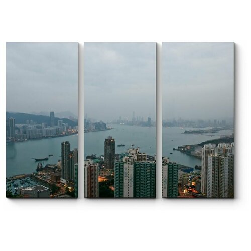 Модульная картина Пробуждающийся Гонконг100x72