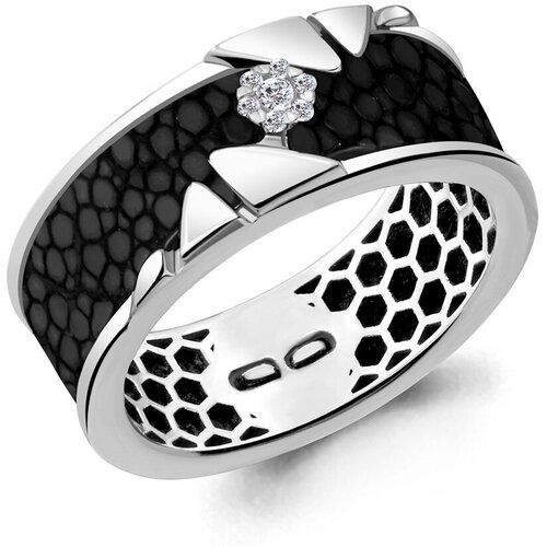 Кольцо Diamant online, белое золото, 585 проба, бриллиант, размер 17.5