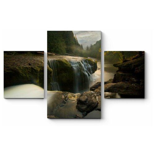 Модульная картина Лесной водопад 110x72