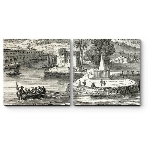 Модульная картина Сингапур в 1857 году 40x20