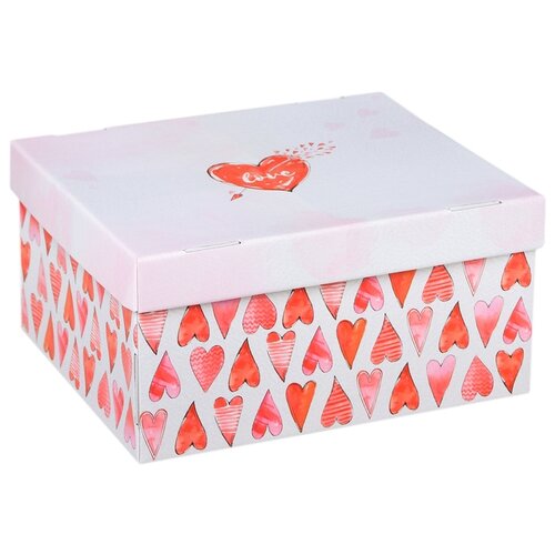 Коробка подарочная Дарите счастье Любовь вокруг, 31.2х16.1х25.6 см, розовый/красный