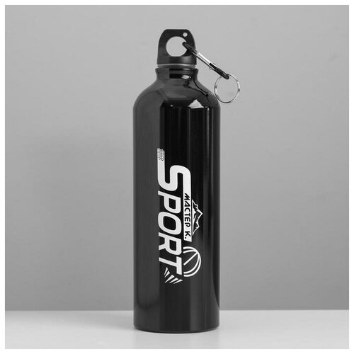 Фляжка-бутылка для воды "Мастер К.", 750 мл, 7 х 24.5 см, черная
