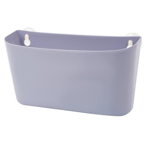 Корзинка 15,5х10,8х15,5 см, для ванной комнаты навесная на присосках, цвет сиреневый туман для нежного и аккуратного оформления помещения