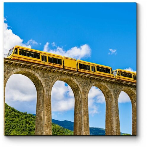 Модульная картина Поезд Jaune на мосту Седжурн20x20