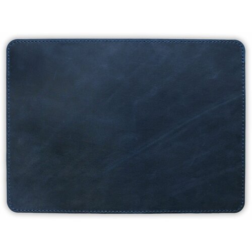 Кожаный чехол для Macbook Pro 14. Горизонтальный. Цвет "Navy"