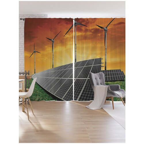 Шторы под лён JoyArty "Экологическая энергия", серия Oxford DeLux, 340х265 см
