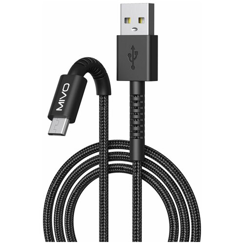 Кабель для зарядки USB-Micro USB Mivo MX-47M, 1м, 2.4 А, с нейлоновой оплёткой