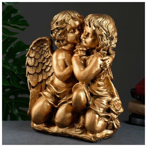 Хорошие сувениры Фигура "Ангел и Фея сидя" большой бронза 23х36х40см