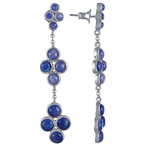 Серьги ELEMENT47, серебро, 925 проба, содалит