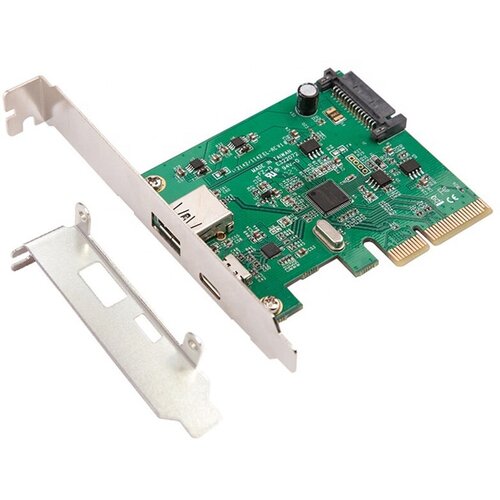 Контроллер PCI-Ex4 v3.0 (Asmedia ASM1142) 2 x USB 3.1 Gen2 Type-A + Type-C | ORIENT AM-31U2PE-AC