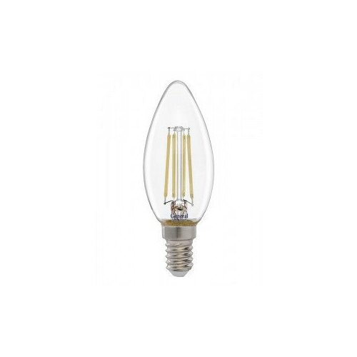 Светодиодная LED лампа General филамент свеча E14 8W 2700K 2K 35x98 (нитевидная), прозр 649971 (упаковка 14 штук)