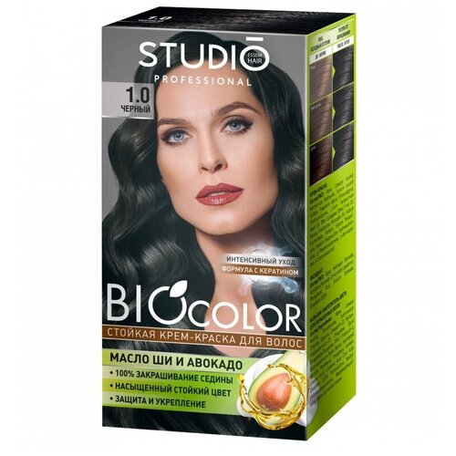 Краска для волос STUDIO Professional BioColor 1.0 черный, 115 мл