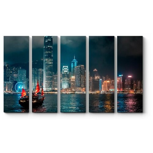 Модульная картина Ночные огни Гонконга90x54