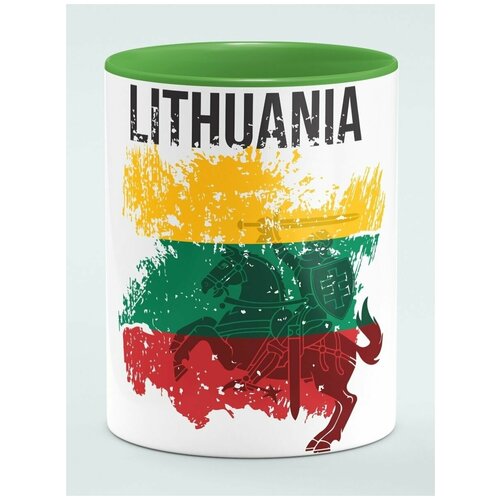 Кружка Флаг Литвы зеленый цвет