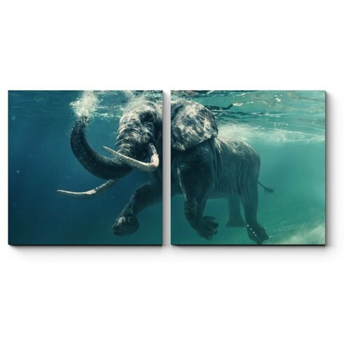 Модульная картина Слон покоряет океан 60x30