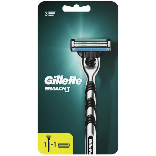 Бритва GILLETTE (Жиллет) "Mach3", с 2 сменными кассетами, для мужчин