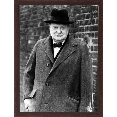Портрет премьер-министра Британии Уинстона Черчилля (1), 30х40 см, в рамке