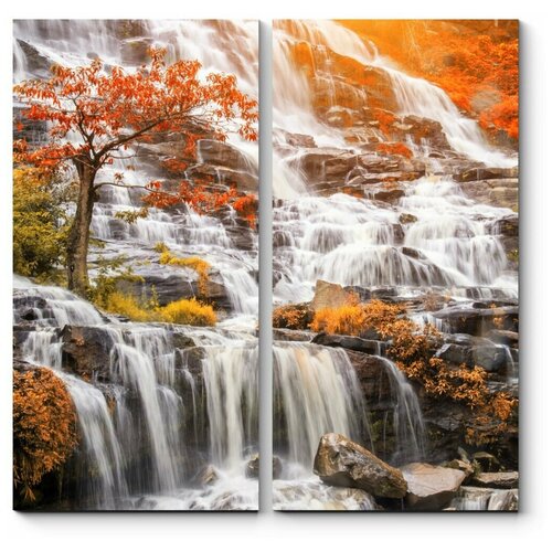 Модульная картина Райский водопад, Тайланд 40x40