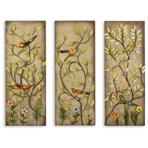 Модульная картина на холсте "Птички на дереве" 90x78 см