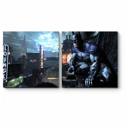 Модульная картина Бэтмен охраняет покой города 160x80
