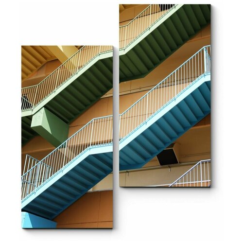 Модульная картина Цветные лестницы90x113