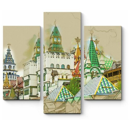 Модульная картина Измайловский Кремль , Москва 90x81