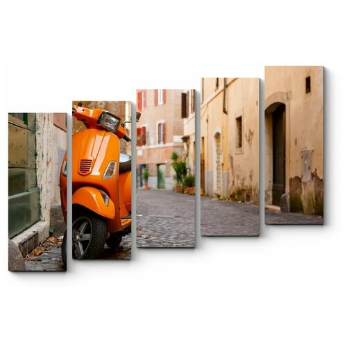 Модульная картина Старые улицы города с мотоциклом в Риме200x140