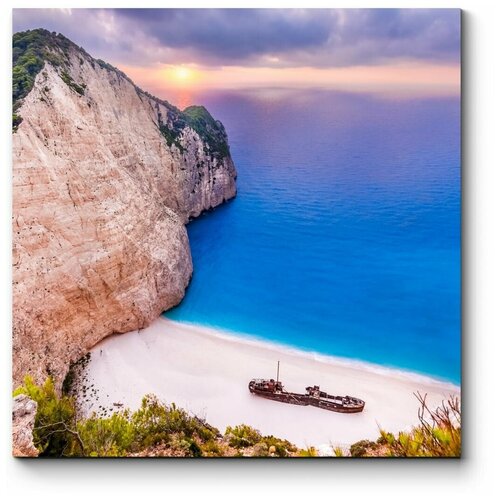 Модульная картина Закат на пляже Греции 50x50