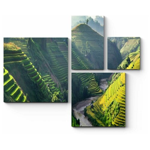 Модульная картина Вьетнамские рисовые поля в горах 112x93