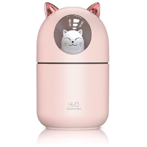 Увлажнитель воздуха для дома / Увлажнитель воздуха с подсветкой / ночник "Кот" (розовый)