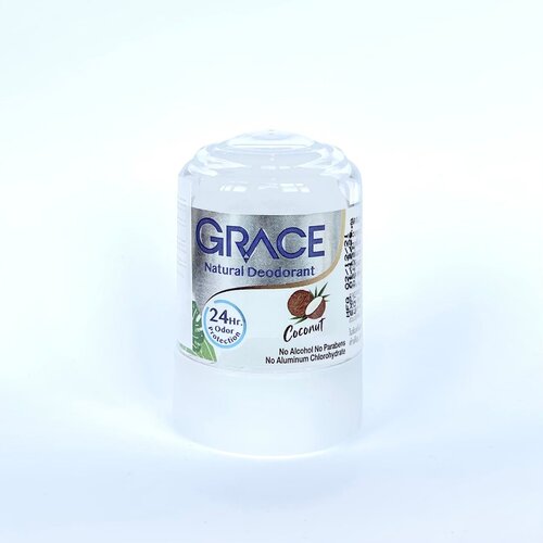 COCONUT Crystal Deodorant, Grace (кокос кристальный алунитовый дезодорант, Грэйс), 40 г.