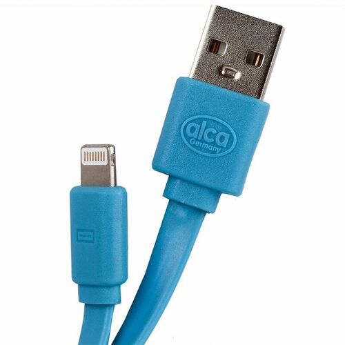 Кабель - провод для зарядки смартфона и других устройств, плоский USB 2.0 / Apple Lightning , синий