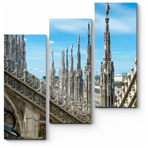 Модульная картина Мраморные скульптуры Миланского собора60x64