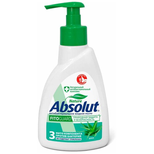 Мыло жидкое Absolut "Алоэ", антибактериальное, с дозатором, 250мл